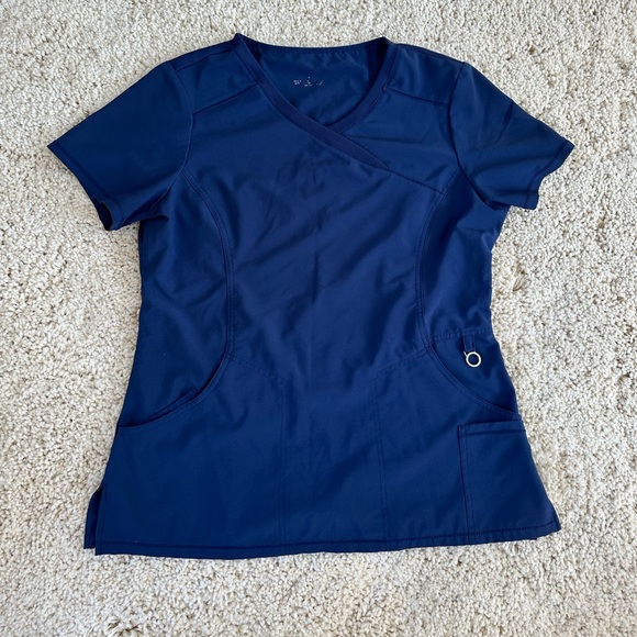 Cherokee | Tops | Cherokee Infinity Navy Blue Scrub Top | Poshmark